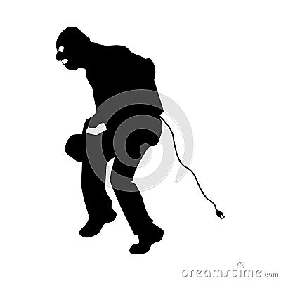 Robber Silhouette Black Vector Illustration | CartoonDealer.com #79311792