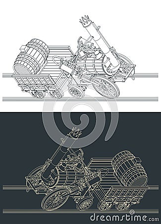 Robert Stephenson`s Steam Locomotive Illustrations Cartoon Vector ...