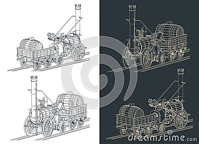 Robert Stephenson`s Steam Locomotive Vector Illustration ...