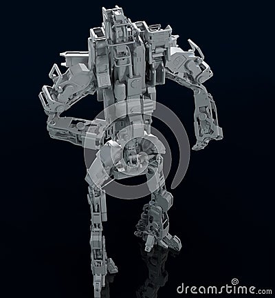 Robot 3d Model, 3d Render, Sci-fi Mech, Future Space Android Royalty ...