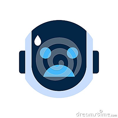 Robot Face Icon Shocked Face Emotion Robotic Emoji Vector Illustration ...