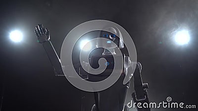 Robot Waving Goodbye. Green Screen. Slow Motion Stock Video - Video of ...