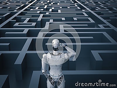 Robot In Maze Stock Photo | CartoonDealer.com #111685932