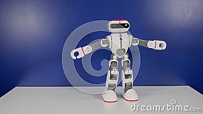 Robot Is Moving Hands Standing On Table Stock Video - Video of ...