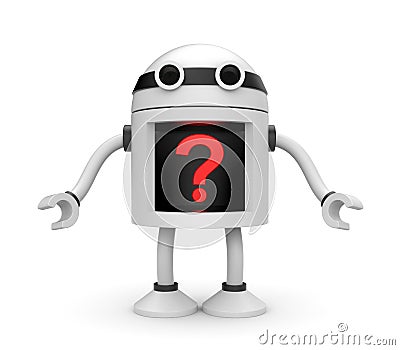 Robot With Question Royalty Free Stock Photography - Image: 21182607