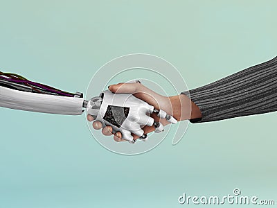 Robot Shaking Hand With Human. Stock Photo - Image: 9728950