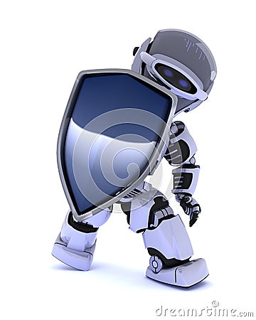 Robot With A Shield Royalty Free Stock Photos - Image: 32242548