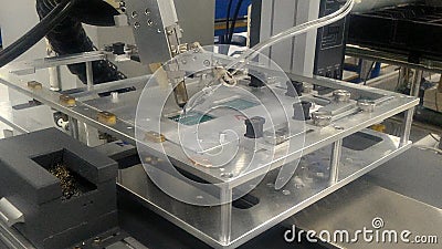 Robot soldering machine. stock footage. Video of cell - 80781918