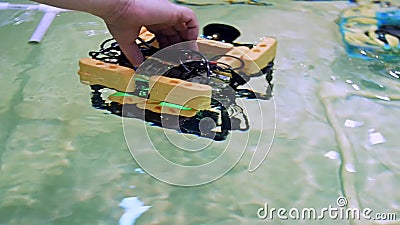 Robotic Aqua Bot Rover Swimming Pool Stock Footage - Video of outdoor ...