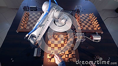 Robotic Arm from Above Playing Chess. Stock Video - Video of industrial ...