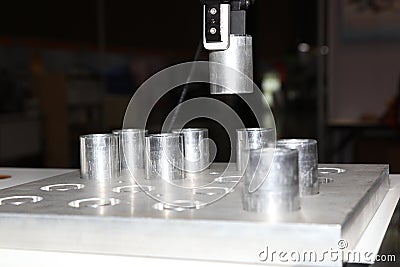 Robotic Arm Clamp Sample And Transfer In Metal Plate Royalty-Free Stock ...