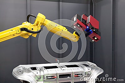 Robotic Arm With 3D Scanner. Automated Scanning. Royalty-Free Stock ...