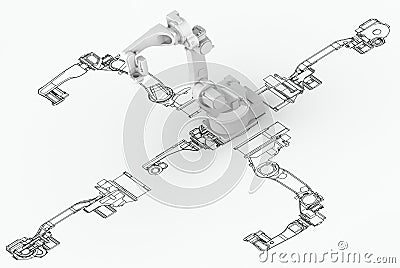 Robotic Arm Plan With 3d Model Stock Photography | CartoonDealer.com ...