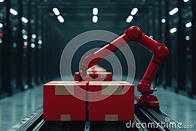 Robotic Sorting System With Conveyor Belts For Goods Handling Stock ...