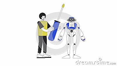 Robotics Engineering Animation Stock Video - Video of engineer, lineart ...