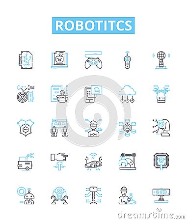 Robotitcs Vector Line Icons Set. Robotics, Automation, AI, Programmable ...