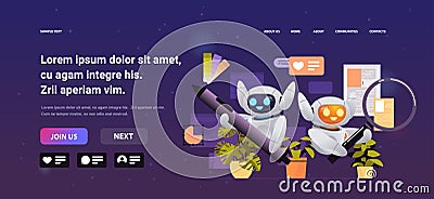 Robots Digital Designers Programmer And Analyst Team Working Together ...