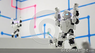 Robots Man Dancing. Dancing Robot Close Up. Smart Technology Concept ...
