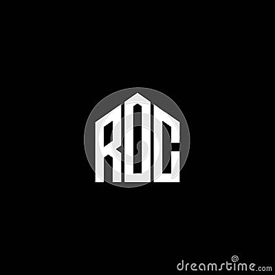 ROC Letter Logo Design On BLACK Background. ROC Creative Initials ...