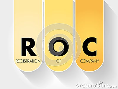 ROC - Registration Of Company Acronym, Business Concept Background ...