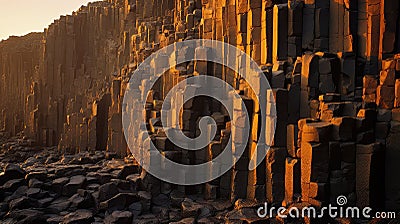 Rock Basalt Columns Landscape Royalty-Free Illustration | CartoonDealer ...
