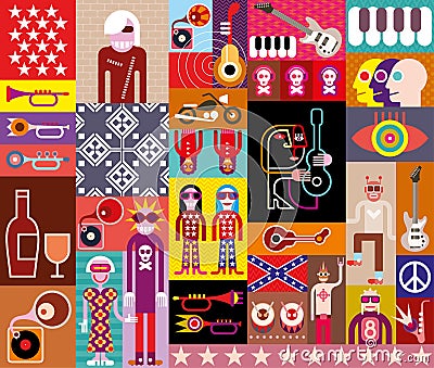 Rock Music Collage Stock Image - Image: 32726781