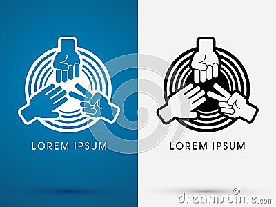 Rock Paper Scissors Logo Cartoon Vector | CartoonDealer.com #87904419