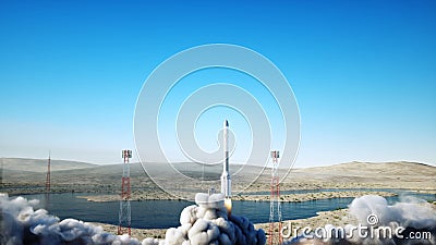 Rocket Launch Animation. Daylight. Space Launch System. Realistic 4k ...