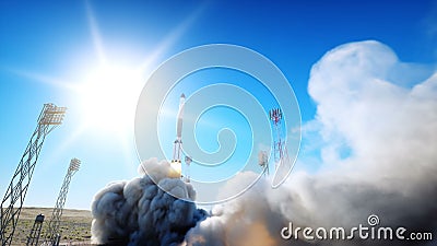 Rocket Launch Animation. Daylight. Space Launch System. Realistic 4k ...