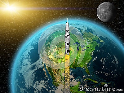 Rocket Leaving Earth Stock Photography - Image: 4328042