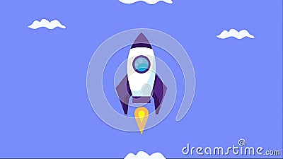 Rocket Space Launcher Flying Animation Stock Video - Video of ...