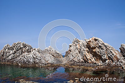 Rocks And Seas That Appear To Have Endured Thousands Of Years Stock ...