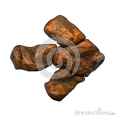 Rocky Symbol Right Arrow. Font Of Stone On White Background. 3d Royalty ...