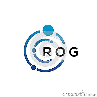 ROG Letter Technology Logo Design On White Background. ROG Creative ...