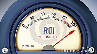Roi And Profits Meter That Is Hitting A Full Scale, Showing A Very High ...