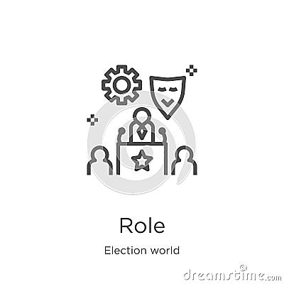 Role Icon Vector From Election World Collection. Thin Line Role Outline ...