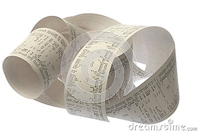 Roll Of Cash Register Tape Stock Photo - Image: 14255260
