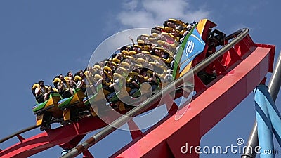 Roller Coaster in Slow Motion Stock Video - Video of rolling, motion ...