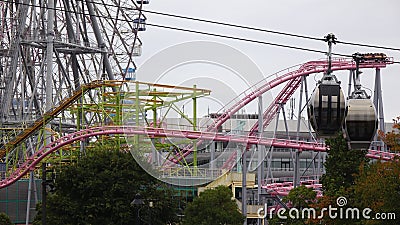Roller Coasters, Rotating Ferris Wheels, and Gondolas are Fun Stock ...
