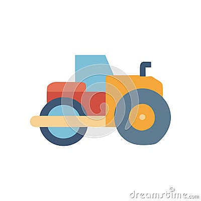Roller Compactor Icon For Construction Equipment Vector Illustration ...