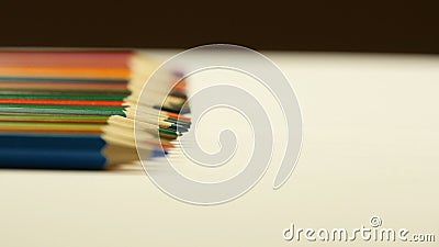 Rolling colored pencils stock video. Video of isolated - 89743855