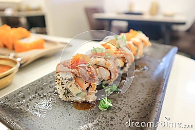 Rolls Or Japanese Roll, Maki Or Beef Rolls Royalty-Free Stock ...