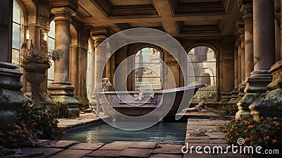 Roman Elegance Unveiled: An Illustration Of An Ancient Roman Bathhouse ...