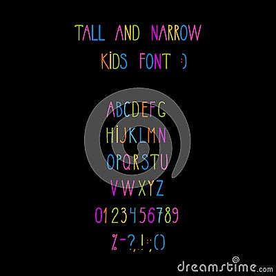 Roman Tall Narrow Alphabet Cartoon Vector | CartoonDealer.com #69925163