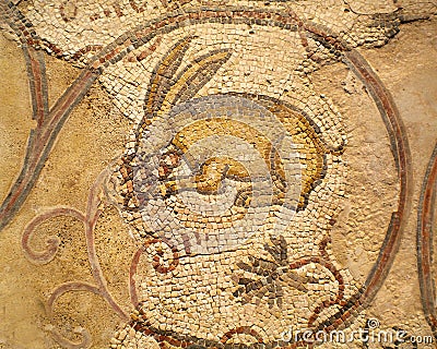 Roman Tiles Picture Of A Rabbit Royalty Free Stock Images - Image: 22233459