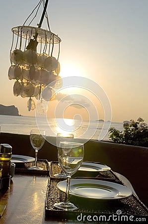 Romantic Sunset Dinner Table Stock Photography - Image: 3480552