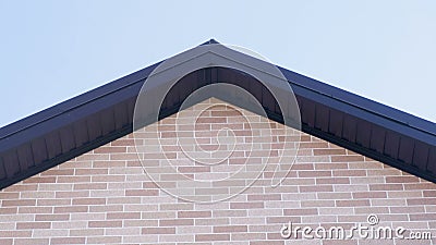 Roof of the Country House Front View. Facing Panels As a Brick. House ...