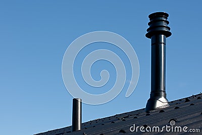 Roof With Ventilation Pipe And Flue Terminal Royalty Free Stock Image ...