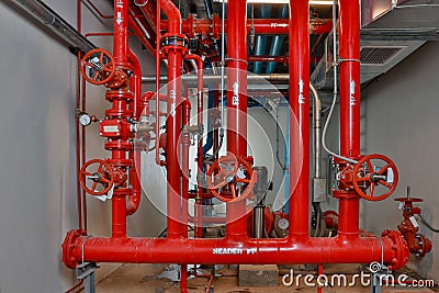 Room Fire Suppression System Installation With A Alarm Check Valve ...