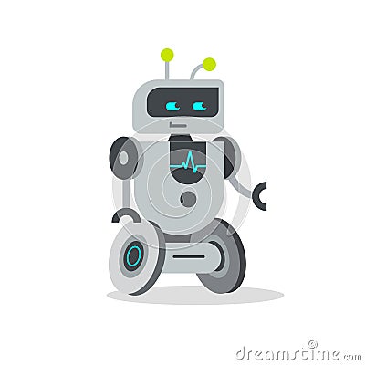 Root Vector Illustration Flat Cartoon Style, Friendly Robotic Droid ...